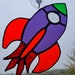 Custom Rocket Ship Stained Glass Suncatcher: Astronomy Gift - Etsy