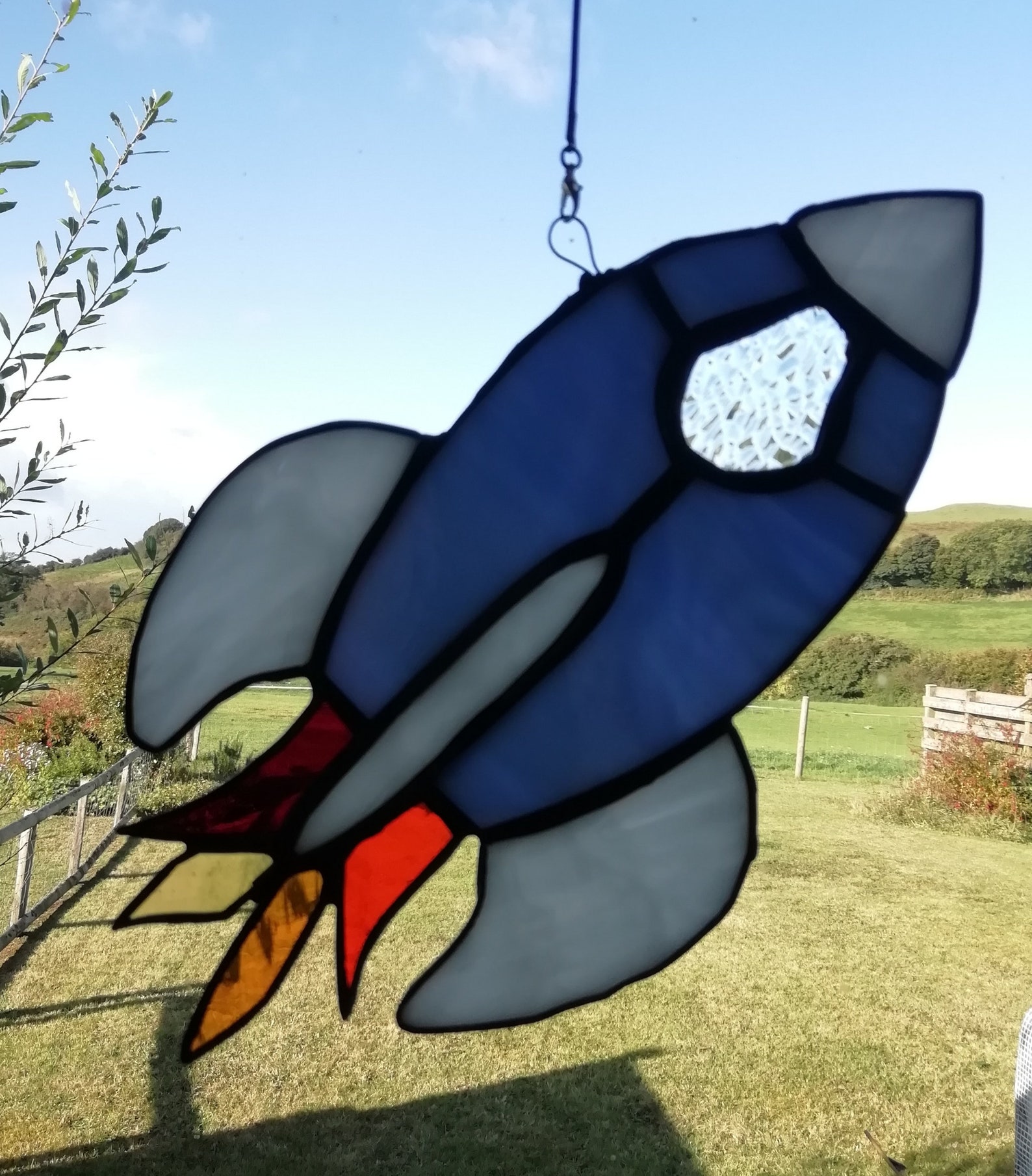CUSTOM: Rocket Ship Stained Glass Suncatcher. Gift for | Etsy UK