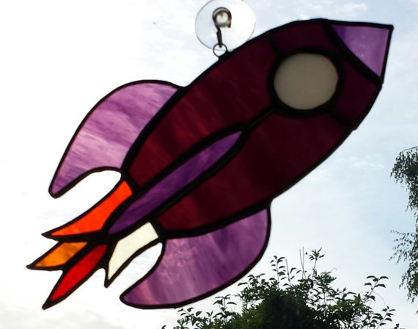 Custom Rocket Ship Stained Glass Suncatcher: Astronomy Gift - Etsy UK