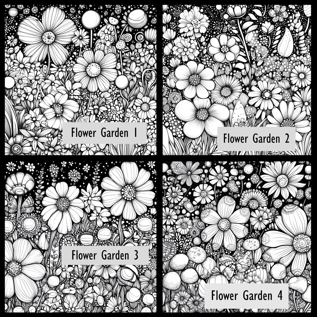 Zentangle Flower Garden Coloring Pages: Relaxing Adult & Child Craft ...