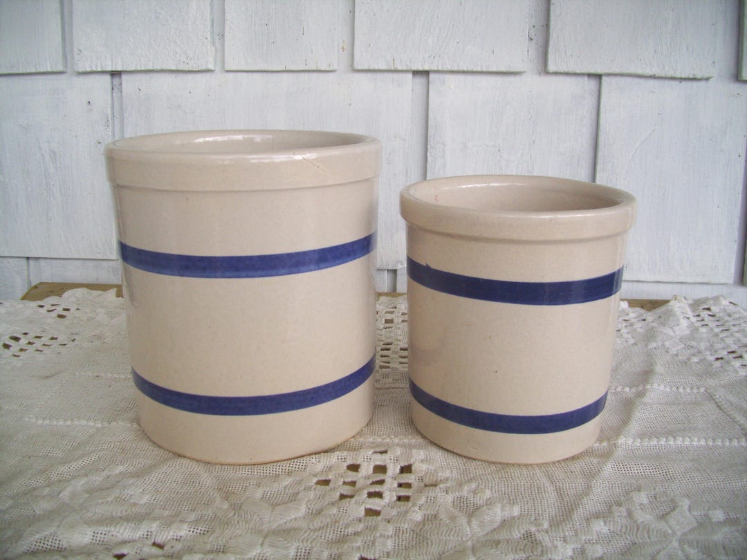 Two Vintage Robinson Ransbottom Pottery Crock Containers No. 303, 1 Qt ...