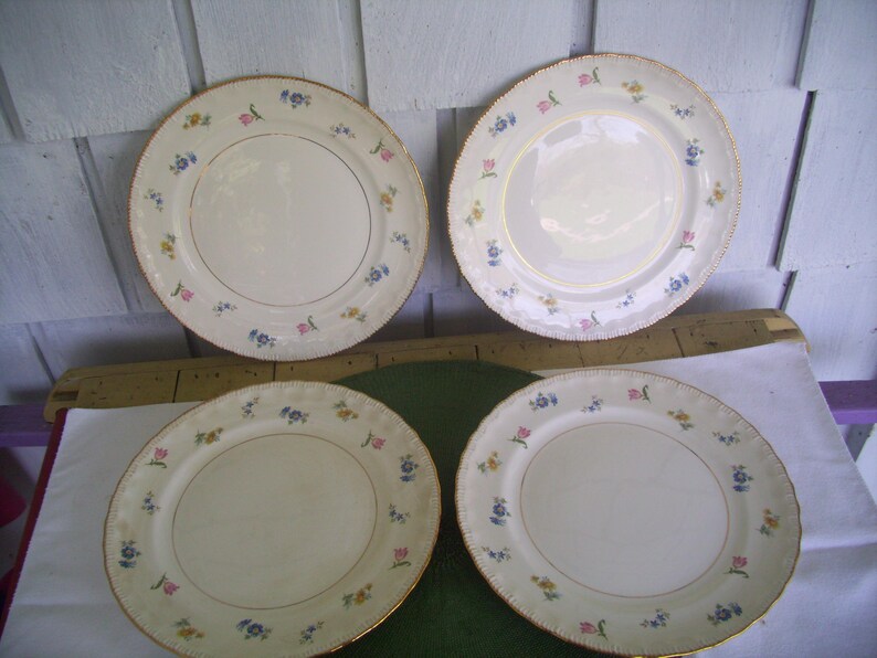 4 Mid-century Pope Gosser Dinner Plates 10", Pinafore Pattern, Granny ...