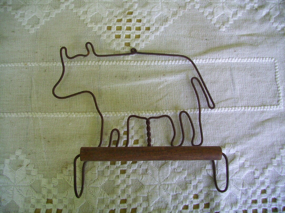 Antique Wire Cow Wall Hand Towel Holder Farmhouse Kitchen - Etsy