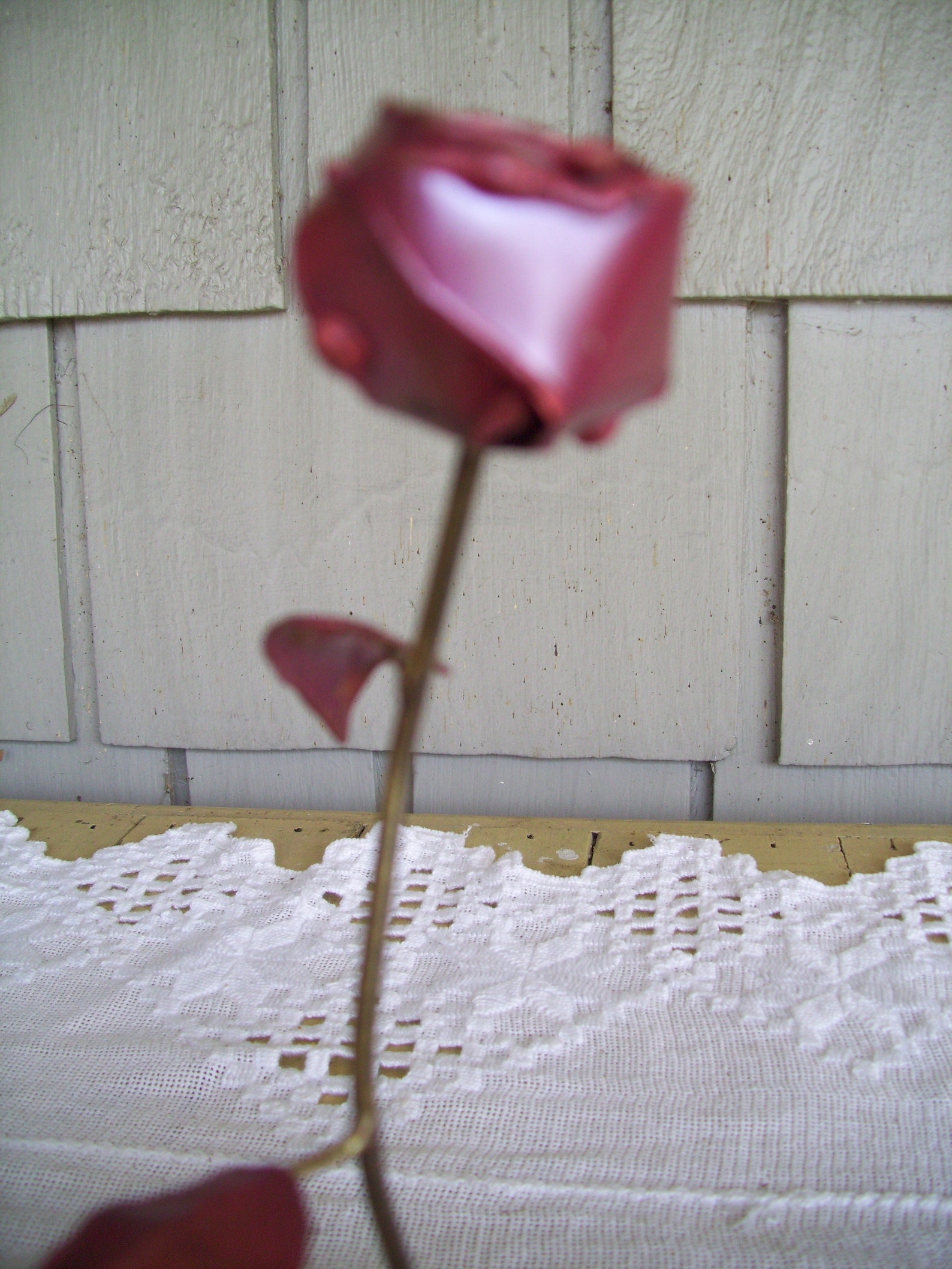 Vintage Metal Sculpture Rose in Petrified Wood Formation - Etsy