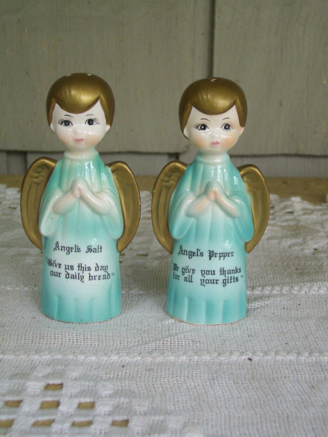 Vintage 1950's Prayer Angels Salt and Pepper, Christmas Shakers, Angel ...