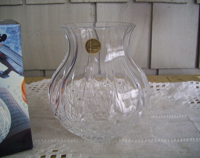 Vintage Longchamp Crystal Squat Vase, Made in France by Cristal D ...