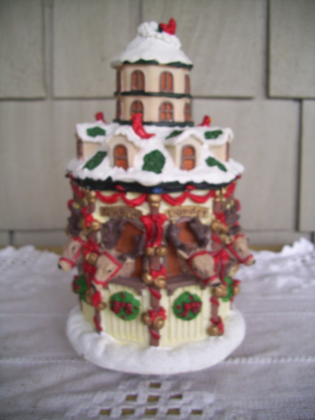 Vintage Revolving Musical Reindeer House, Jingle Bells, Christmas ...