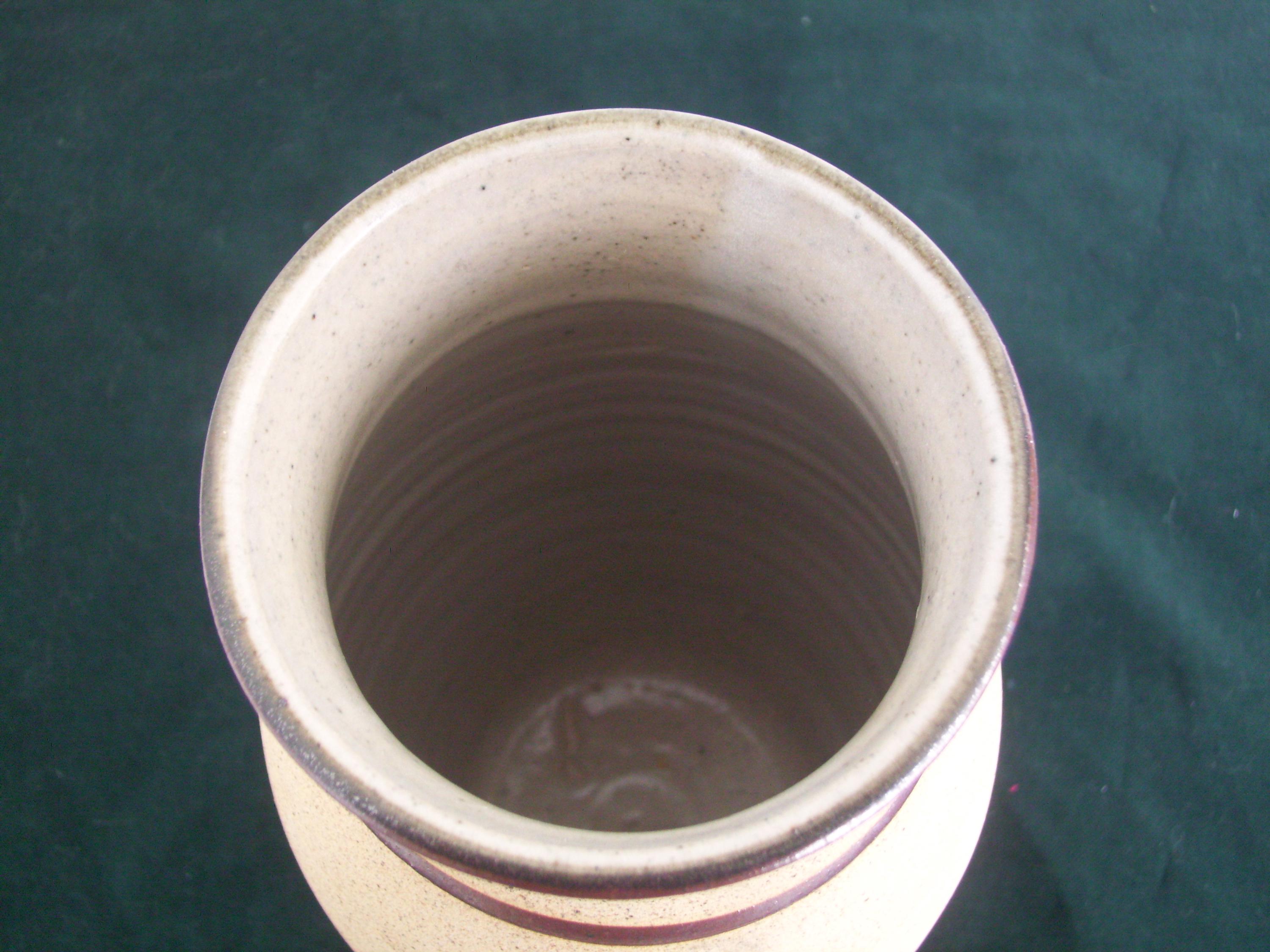 Vintage Mexican Sandstone Pottery Vase 9" With Bird and Flowers, Signed ...