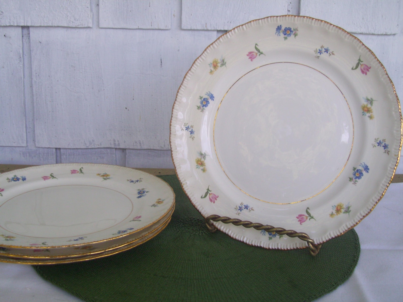 4 Mid-century Pope Gosser Dinner Plates 10", Pinafore Pattern, Granny ...