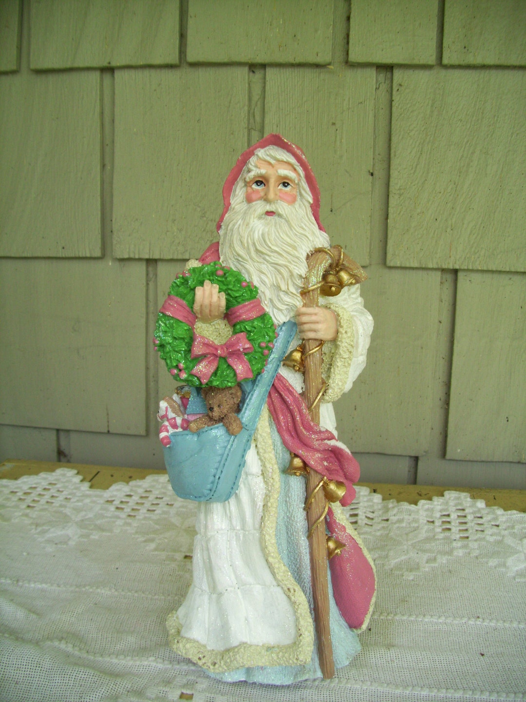 Vintage Wood Look Scandinavian Santa 13" Figurine, by Jaimy, Old World ...