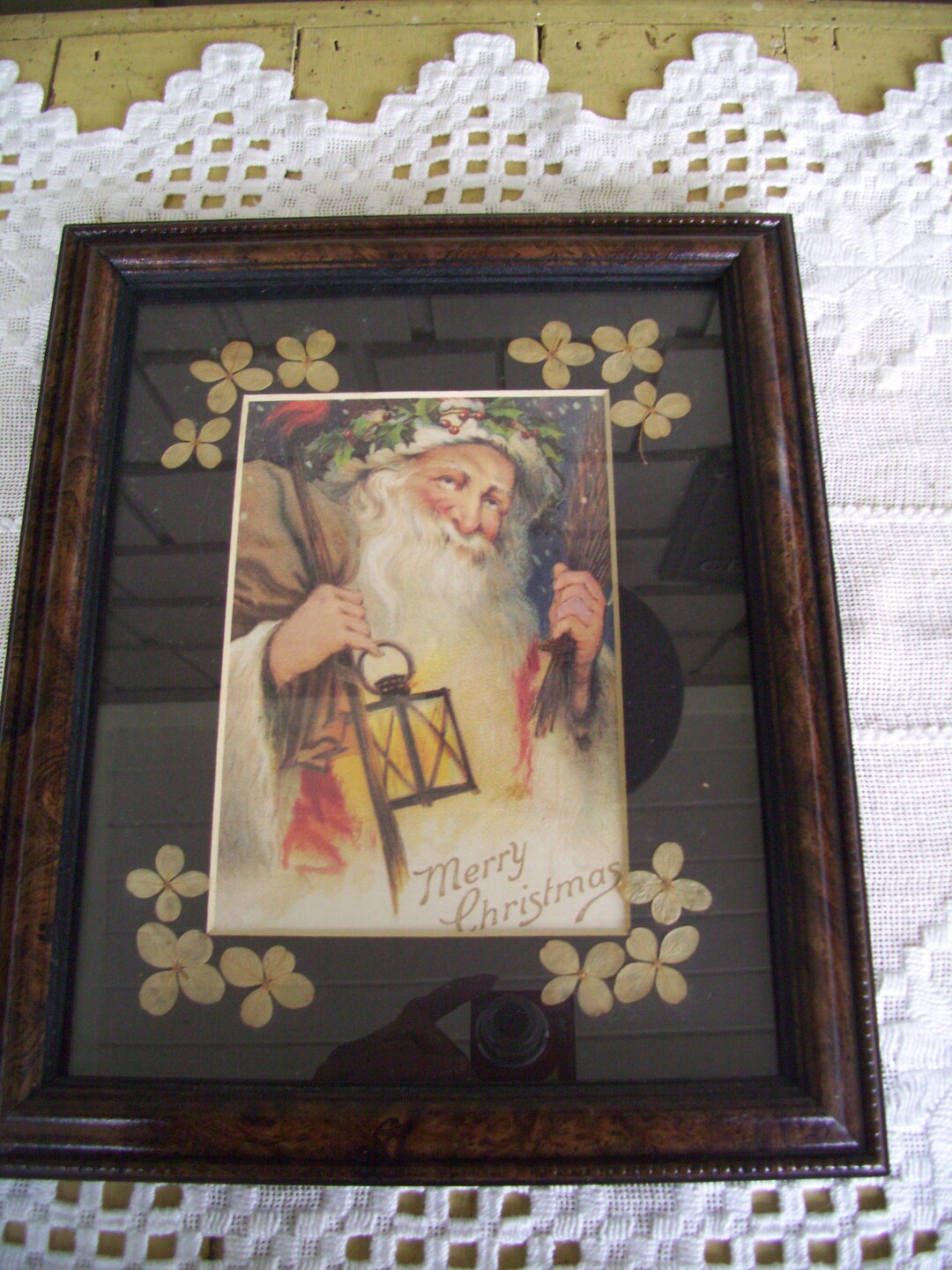 Vintage Olde Time Santa Christmas Wall Picture, Holiday Decor 9.5" by ...