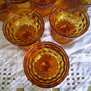 Nine Vintage Fostoria Amber Glass Block Sherbert Ice Cream Goblets ...