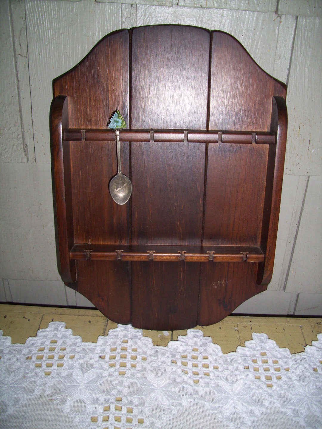 Vintage Wooden 12 Slot Spoon Rack, Spoon Display Rack - Etsy