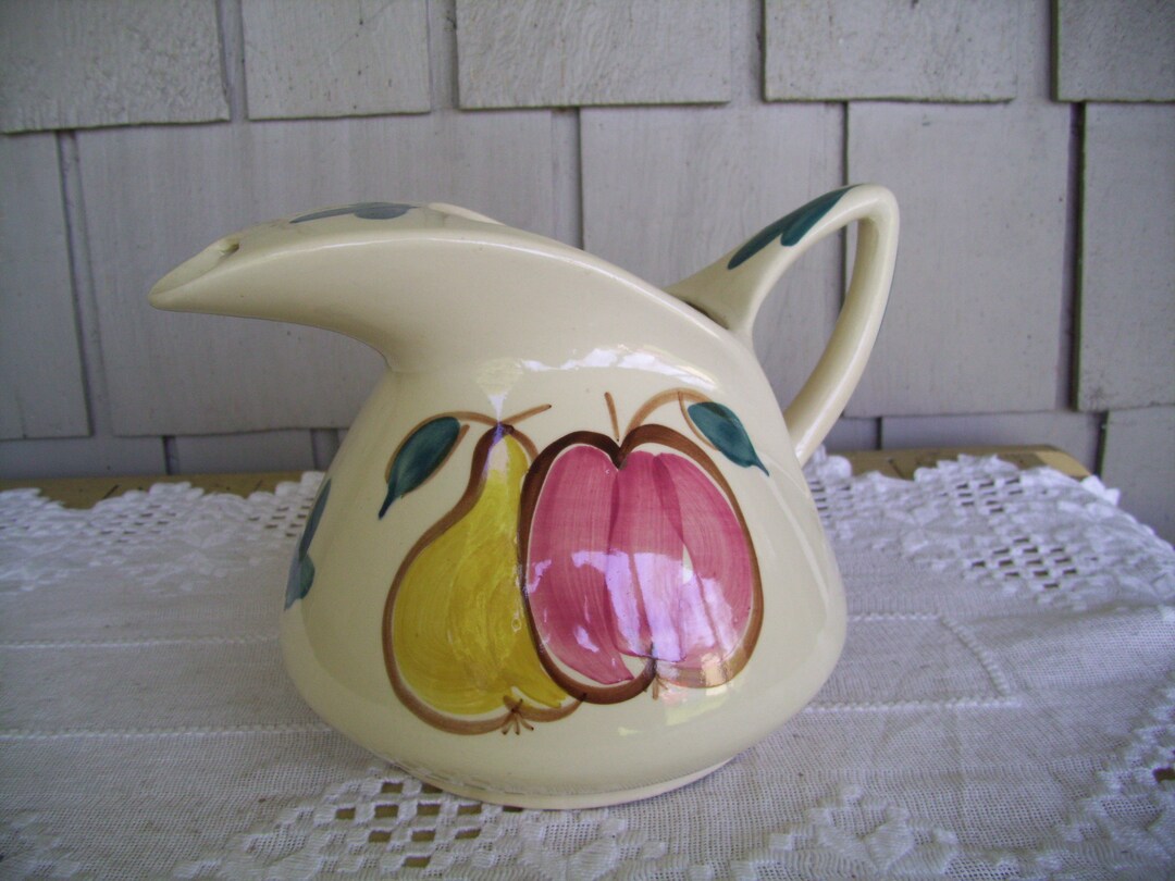 Vintage Puritan Pottery Pitcher, Apples and Pears, 7.5" - Etsy