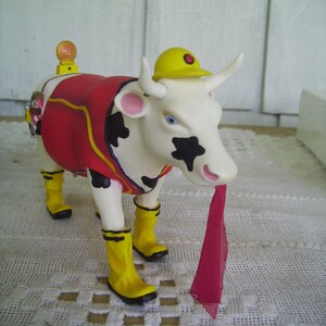 Vintage 2002 Cow Parade Figurine udder Construction No. 7248, Cow ...