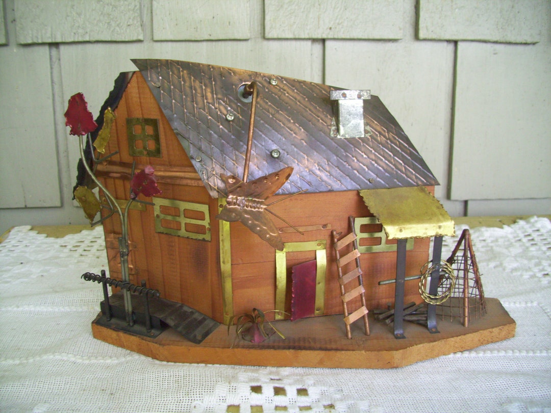 Vintage MCM Musical Metal Sculpture, Metal Art Barn Figurine With ...
