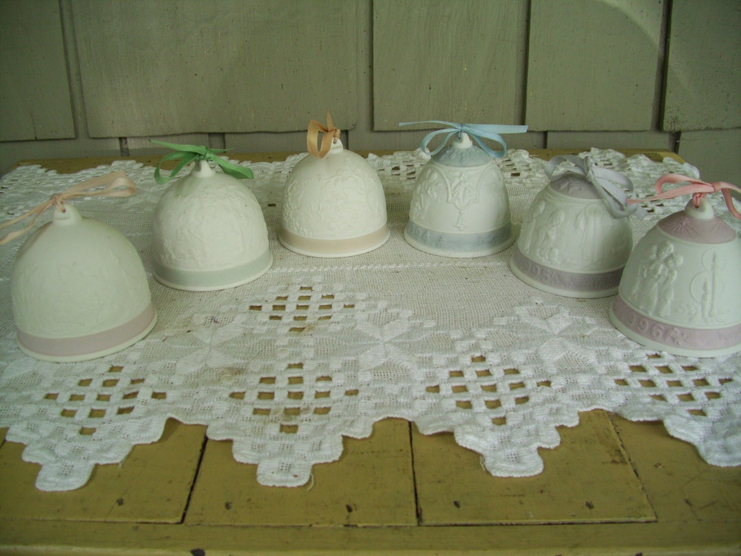 Six Vintage Lladro Porcelain Bells 1991 Thru 1996, Lladro Christmas ...