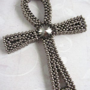 Beading Pattern 'ankh' - DIY CRAW Seedbead Swarovski Rivoli Tutorial - Etsy