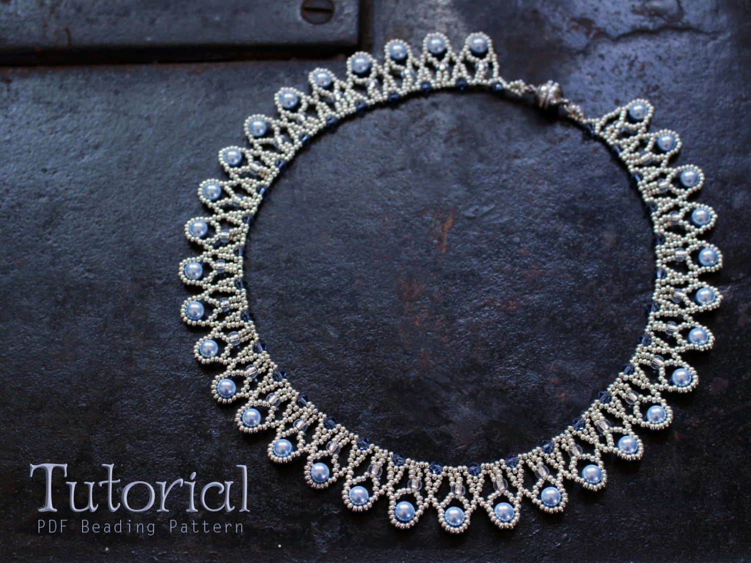 Tutorial for beadwoven pearl bead necklace 'Pearl | Etsy