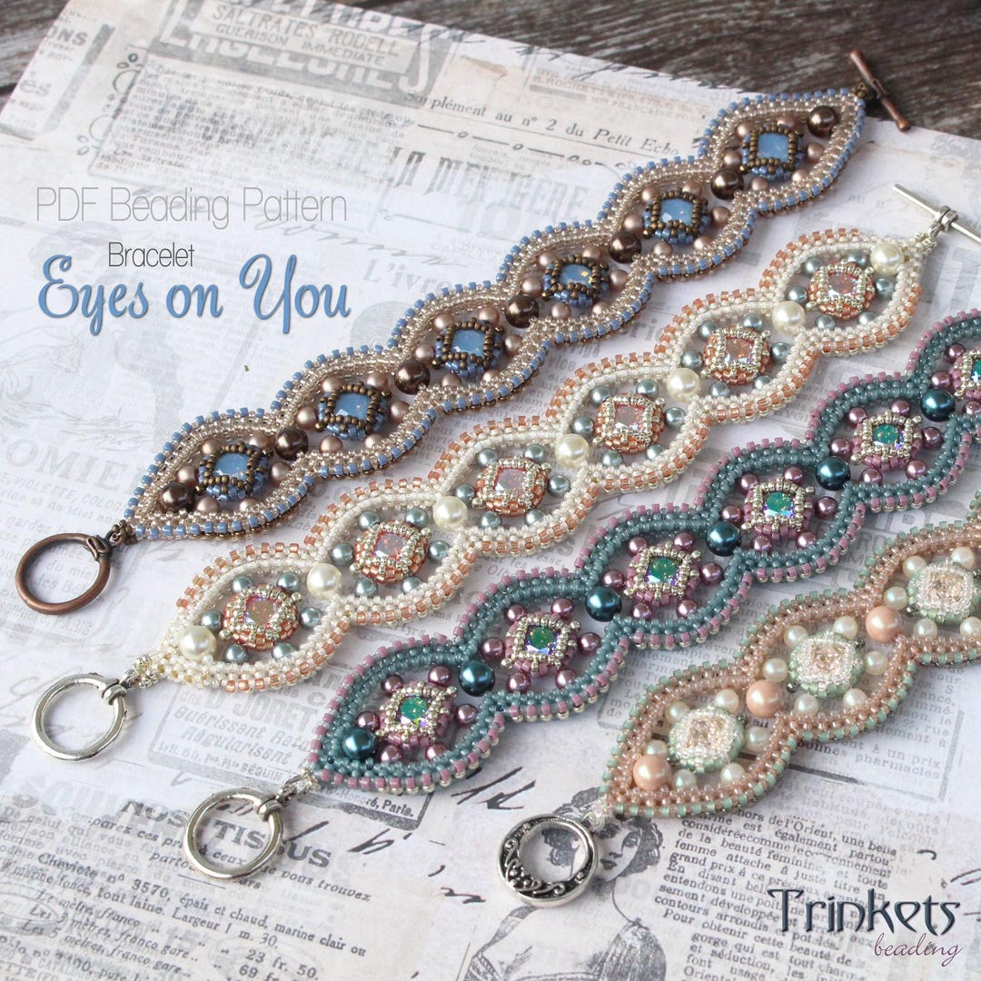 Tutorial for Beadwoven Bracelet 'eyes on You' - PDF Beading Pattern - DIY - Etsy