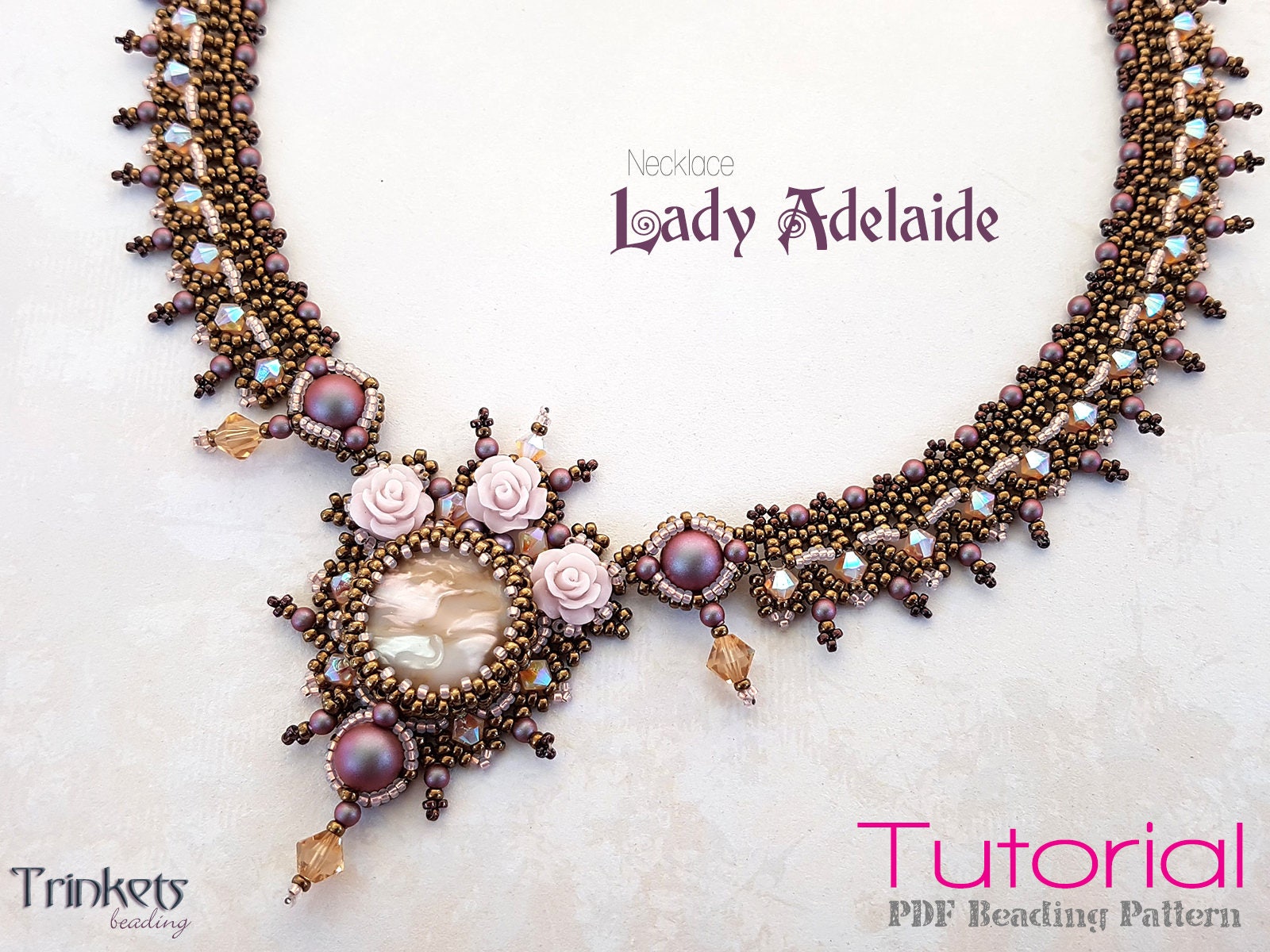 Tutorial for beadwoven necklace 'Lady Adelaide' PDF | Etsy