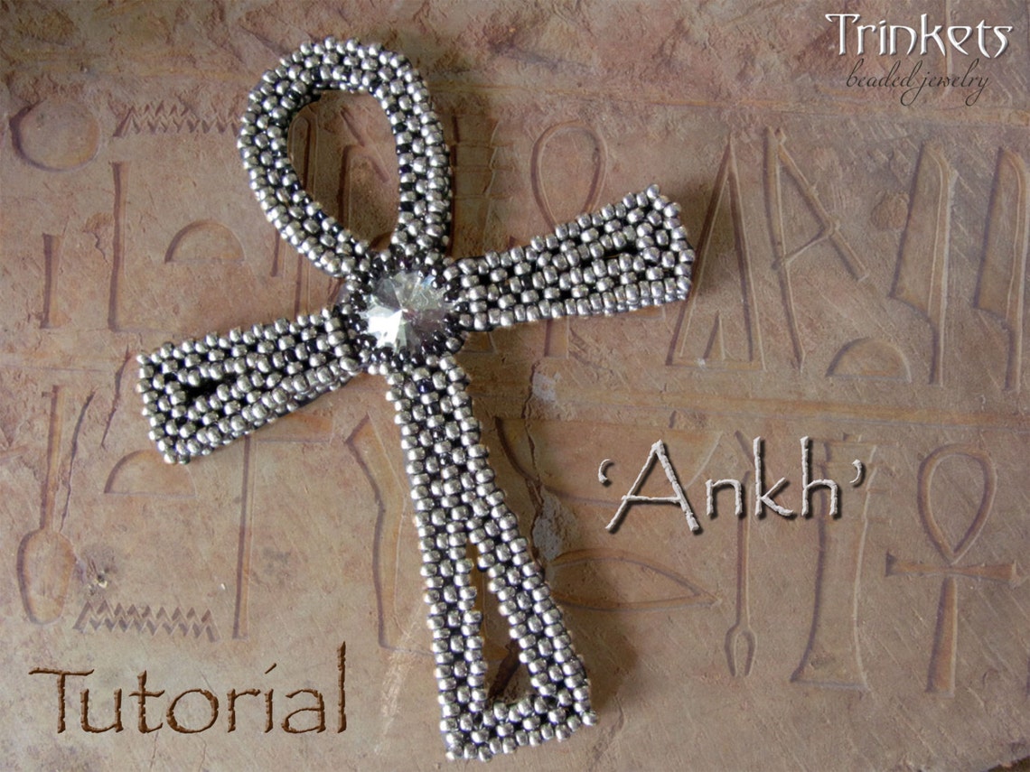 Beading Pattern 'ankh' - DIY CRAW Seedbead Swarovski Rivoli Tutorial - Etsy