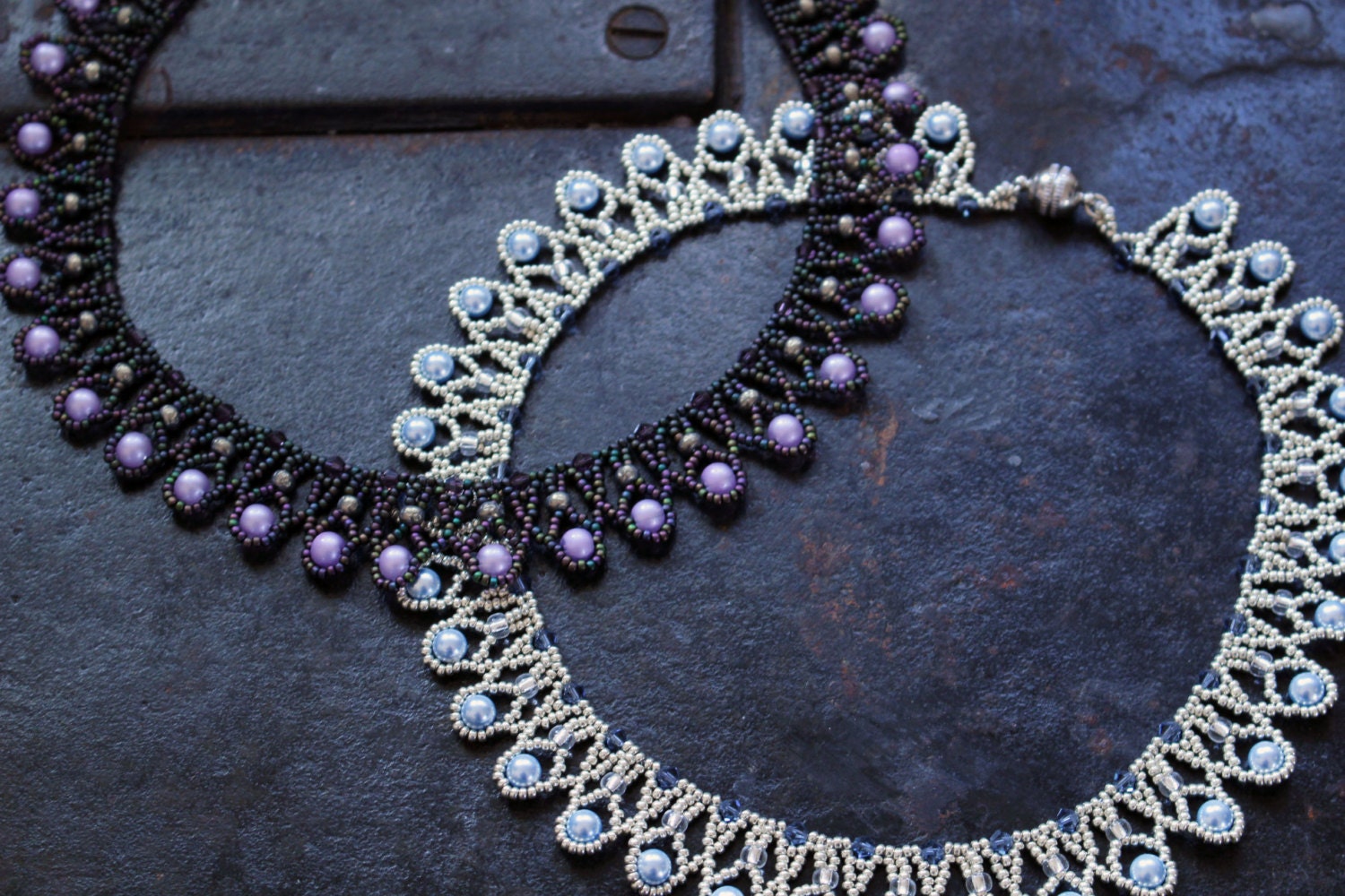 Tutorial for beadwoven pearl bead necklace 'Pearl | Etsy