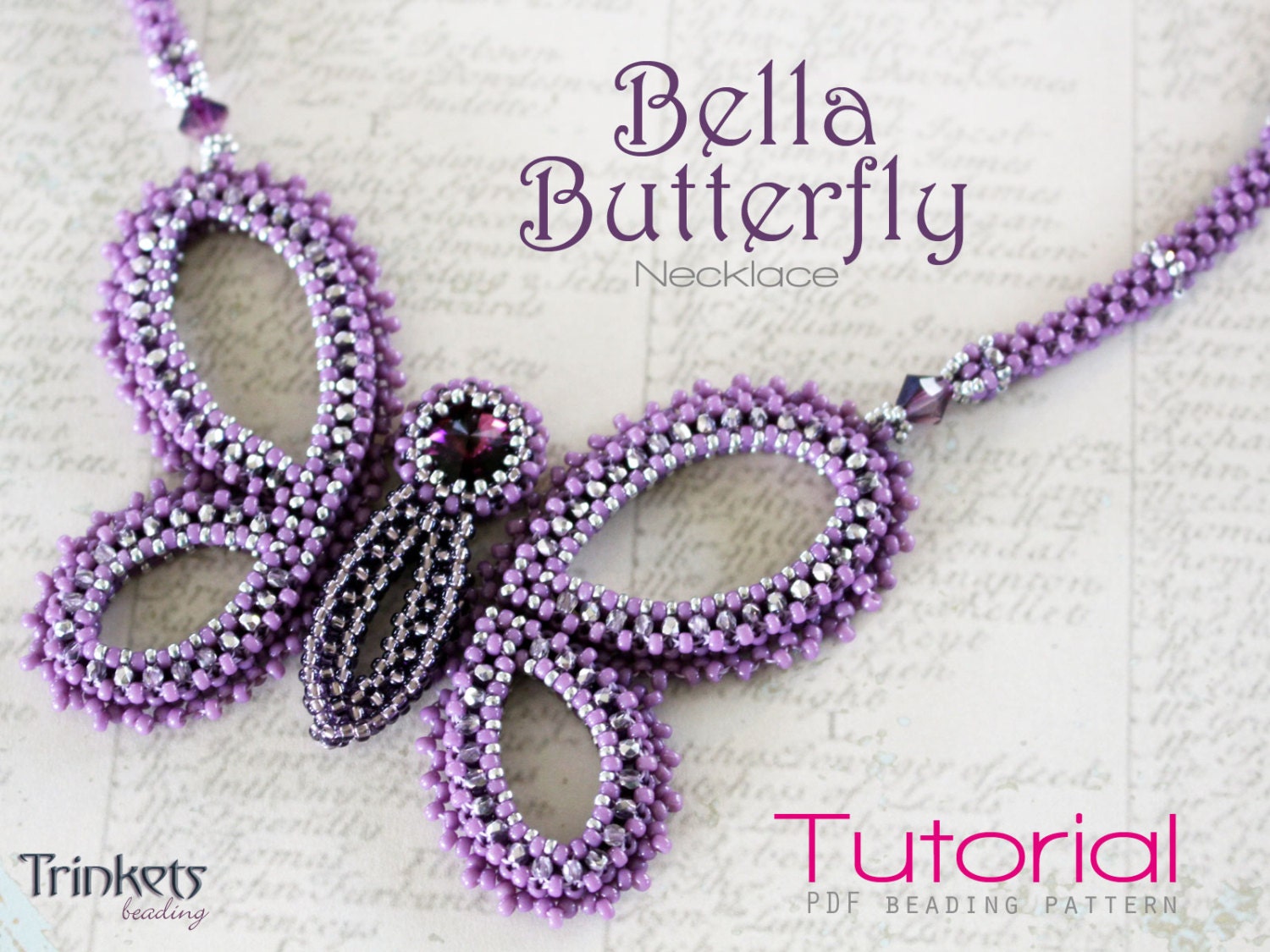 Tutorial for Beadwoven Necklace bella Butterfly PDF Beading Pattern DIY Etsy