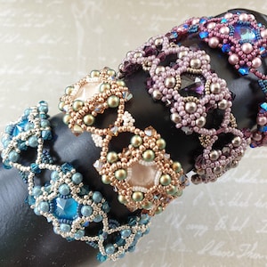 Tutorial for Beadwoven Bracelet 'delilah' - PDF Beading Pattern - DIY ...
