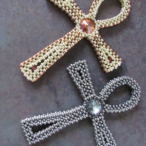 Beading Pattern 'ankh' - DIY CRAW Seedbead Swarovski Rivoli Tutorial - Etsy