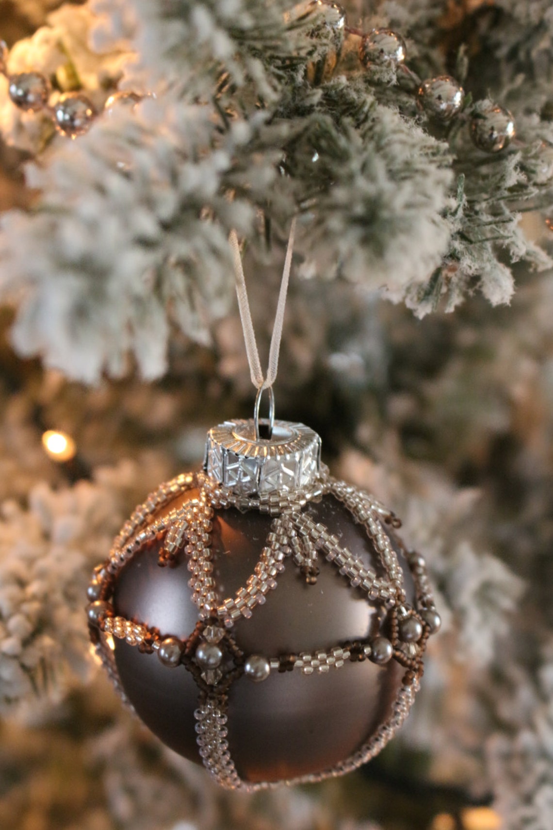 Tutorial for Beadwoven Christmas Beaded Bauble - PDF Beading Pattern ...