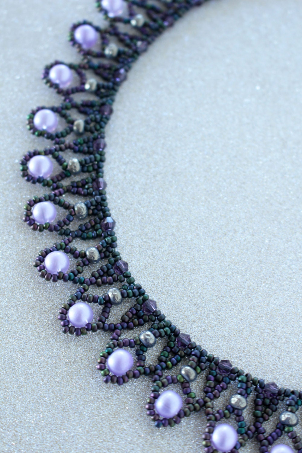 Tutorial for beadwoven pearl bead necklace 'Pearl | Etsy