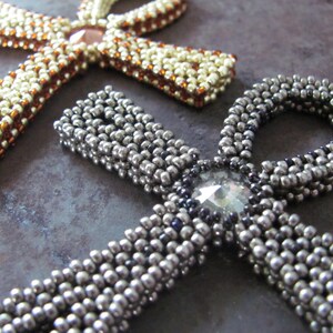 Beading Pattern 'ankh' - DIY CRAW Seedbead Swarovski Rivoli Tutorial - Etsy