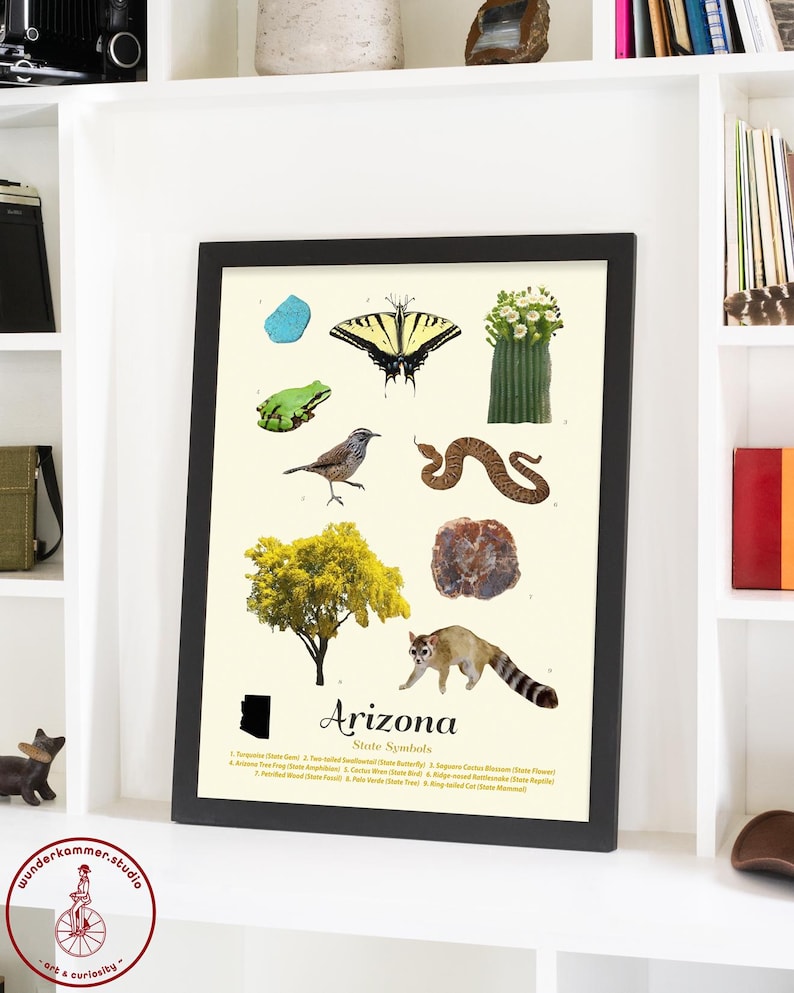Arizona State Symbols Art Print: Typology Poster - Etsy