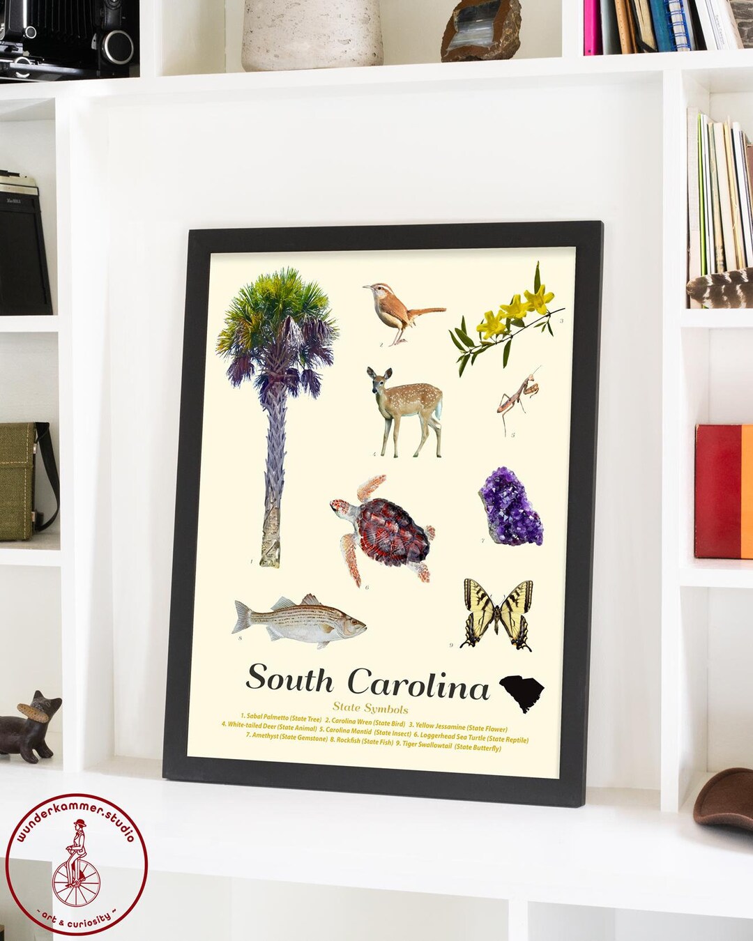 South Carolina State Symbols Typology Poster, South Carolina Wall Art ...