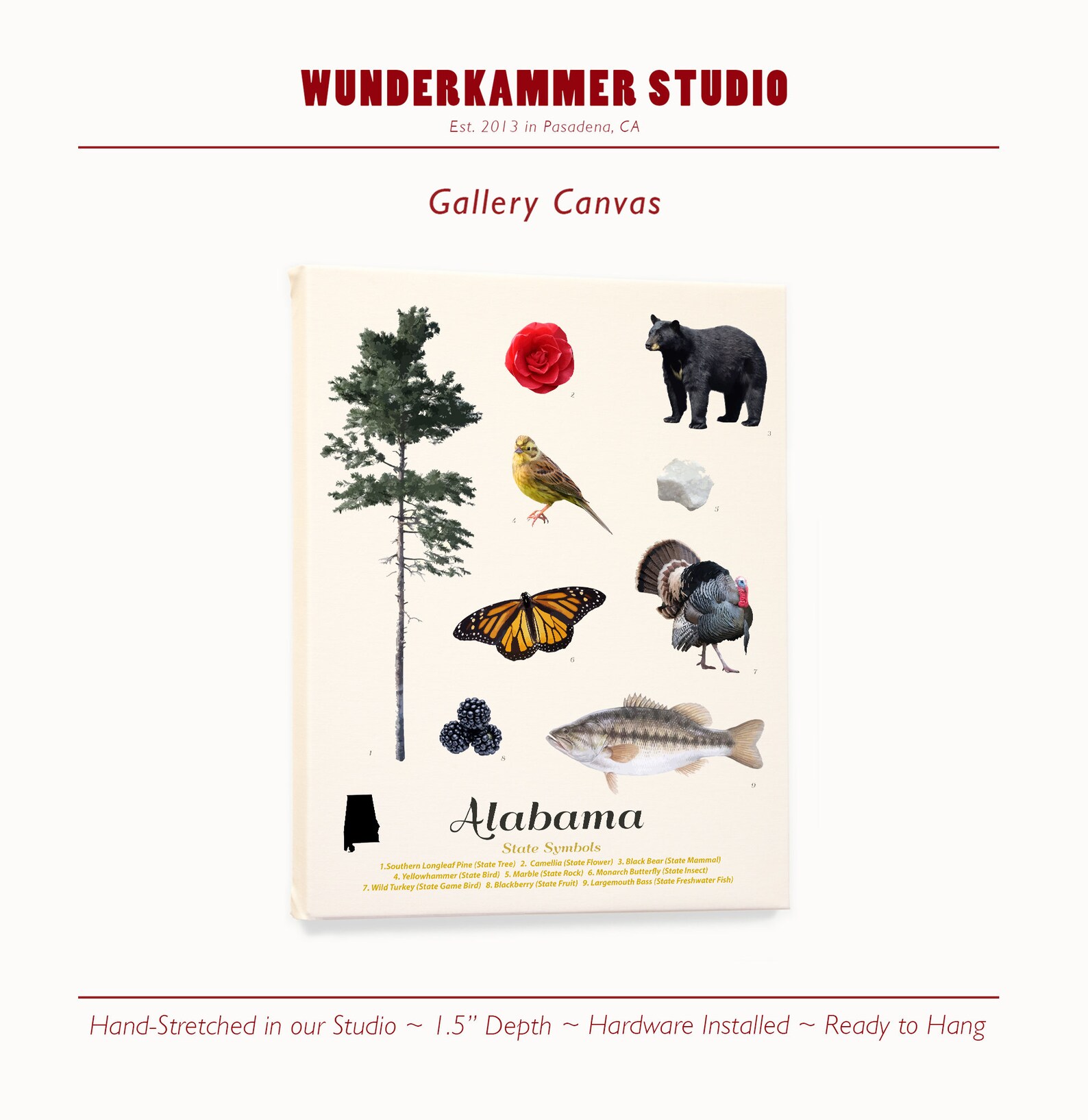 Alabama State Symbols Typology Poster Alabama Wall Art - Etsy