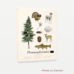 Pennsylvania State Symbols Typology Poster, Pennsylvania Wall Art ...