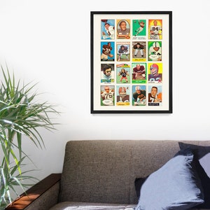 Vintage Football Card Poster, Football Wall Art, Football Decor, Boys ...