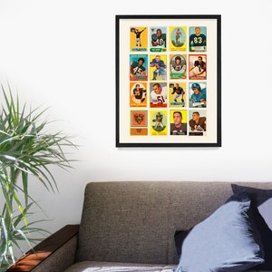 Vintage Football Card Poster, Football Wall Art, Football Decor, Boys ...