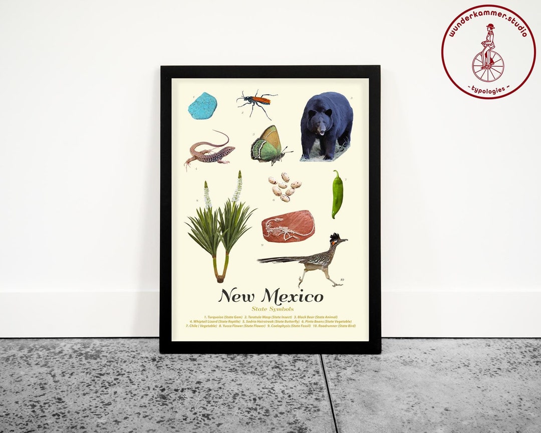 New Mexico State Symbols Art Print: Typology Poster - Etsy