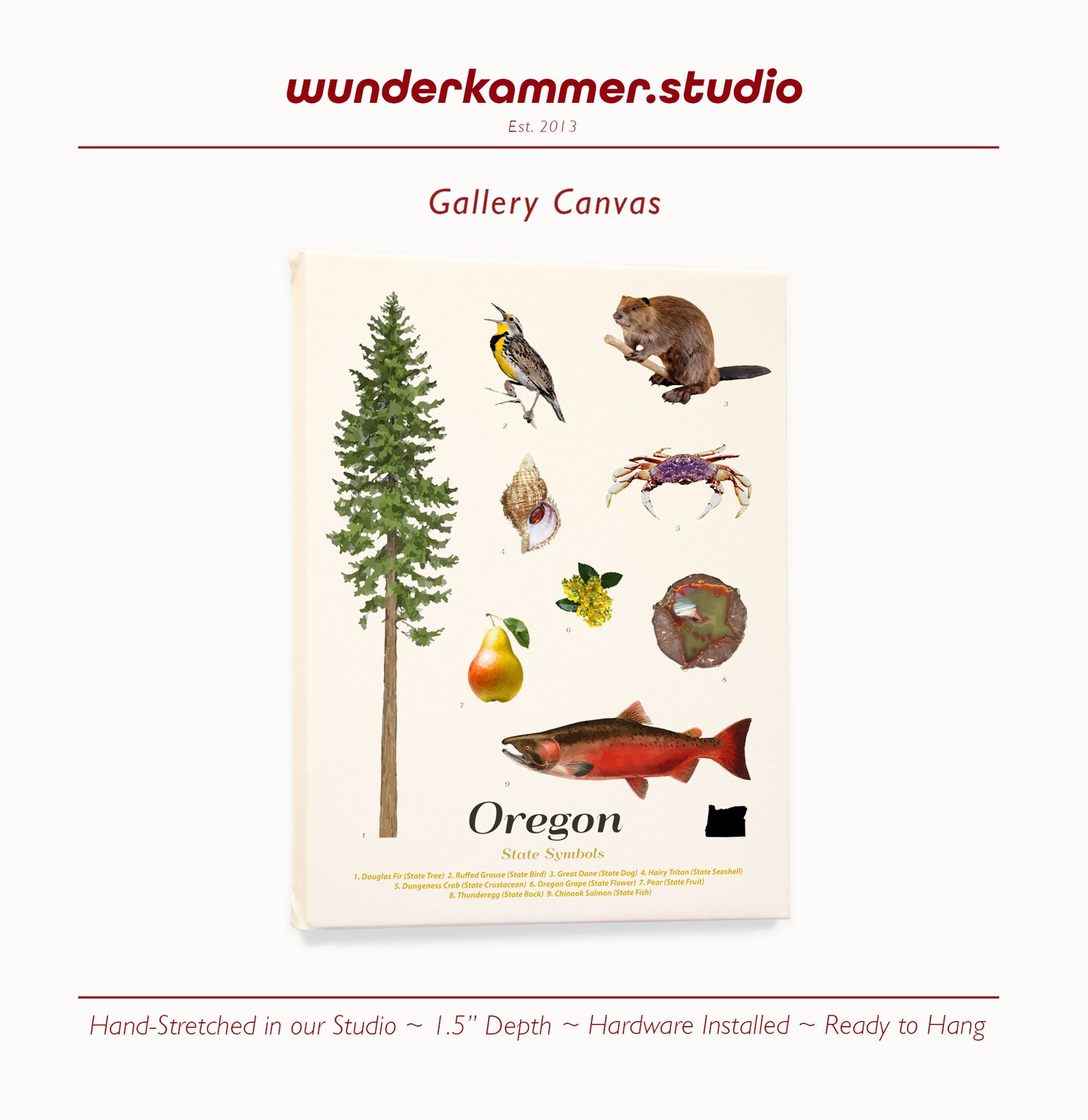 Oregon State Symbols Art Print: Pacific Northwest Home Decor - Etsy