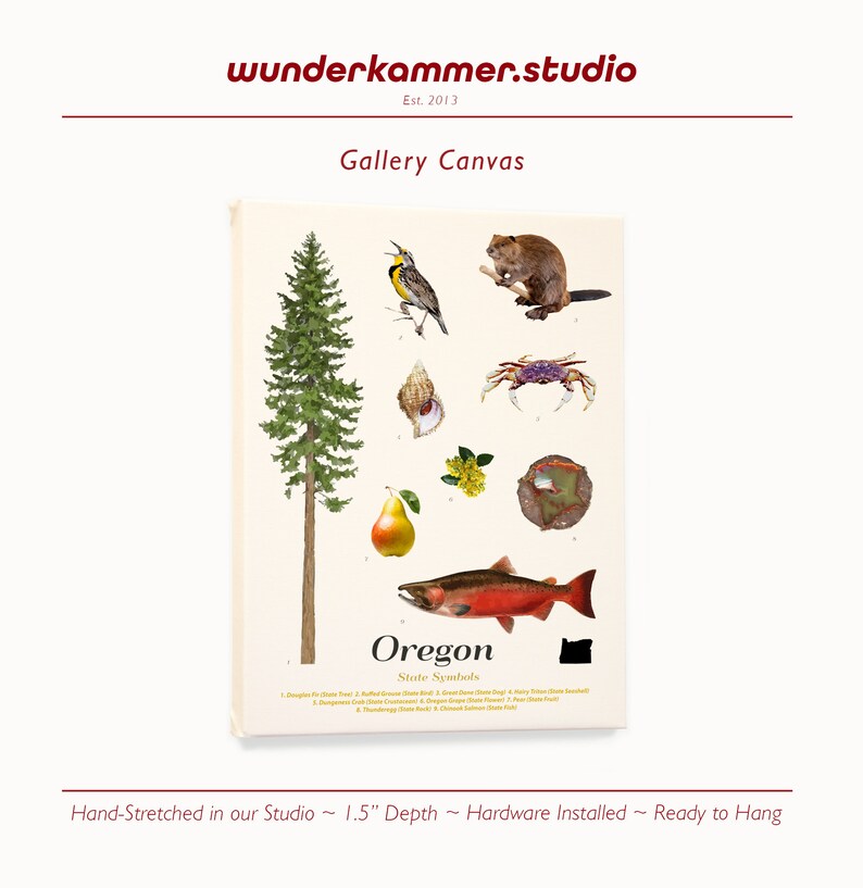 Oregon State Symbols Art Print: Pacific Northwest Home Decor - Etsy