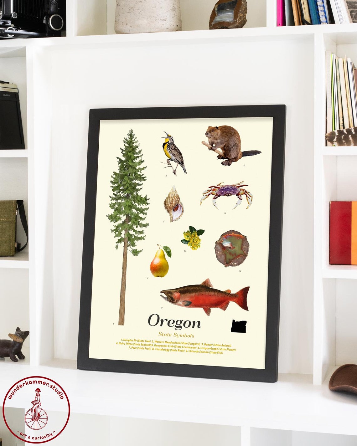 Oregon State Symbols Art Print: Pacific Northwest Home Decor - Etsy