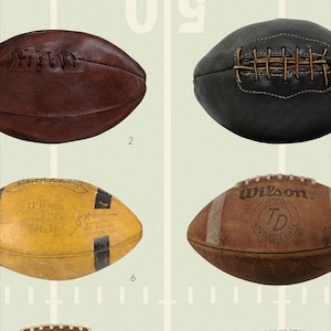 History of Football Art Print: Gridiron Evolution, Game Room Decor - Etsy
