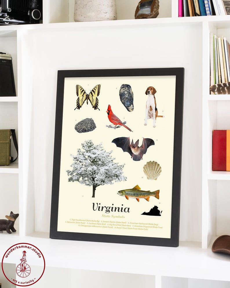 Virginia State Symbols Art Print: Typology Poster - Etsy