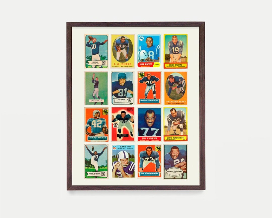 Vintage Football Card Poster, Football Wall Art, Football Decor, Boys ...