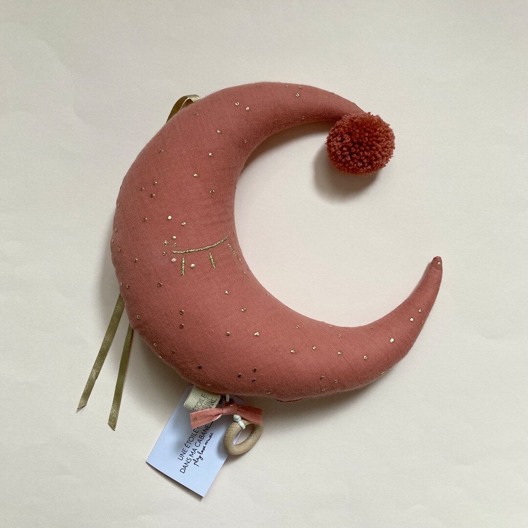 Original Terracotta and Gold Moon Music Box, Perfect as a Baby Gift for ...