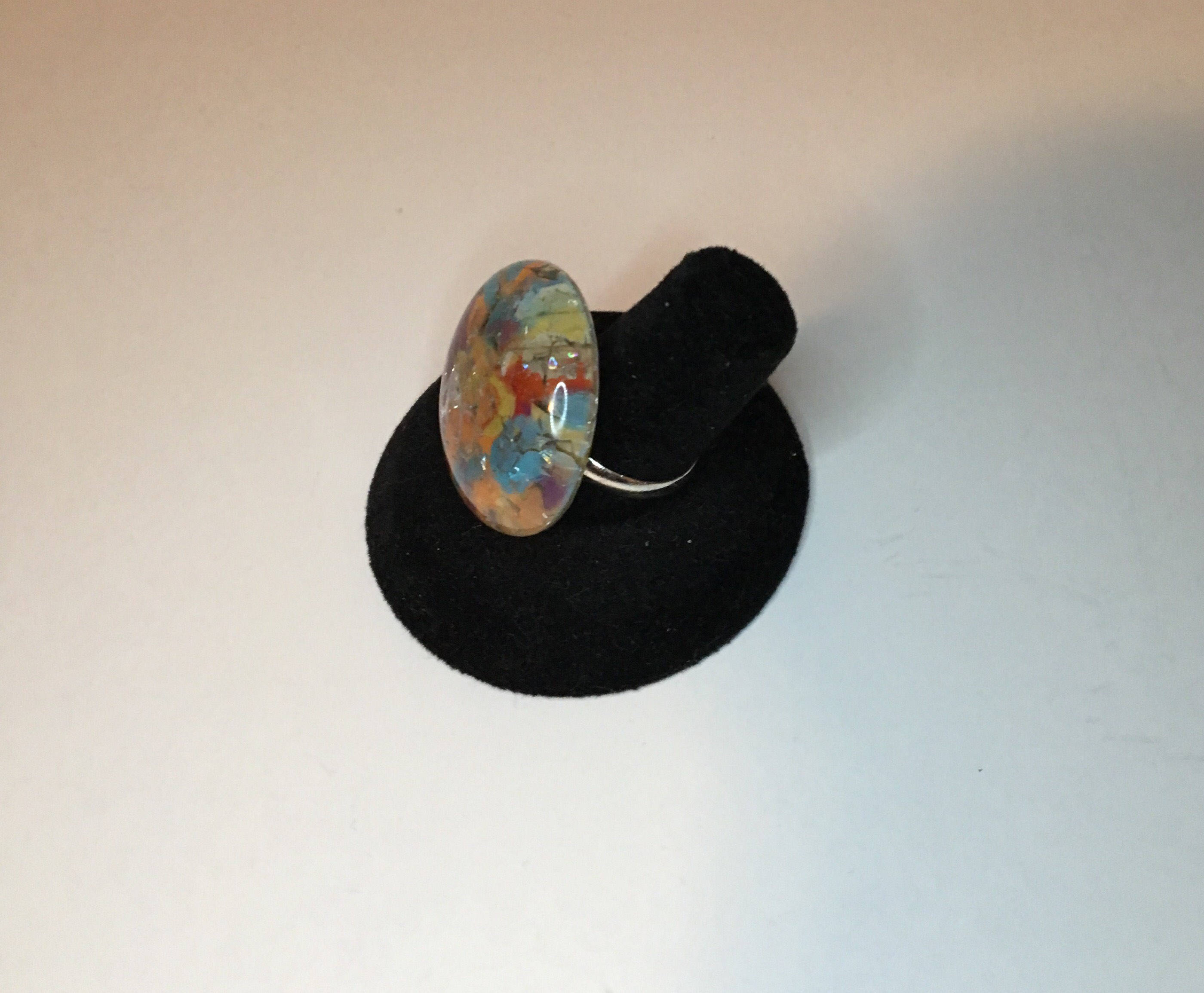Stone Glass Ring - Etsy