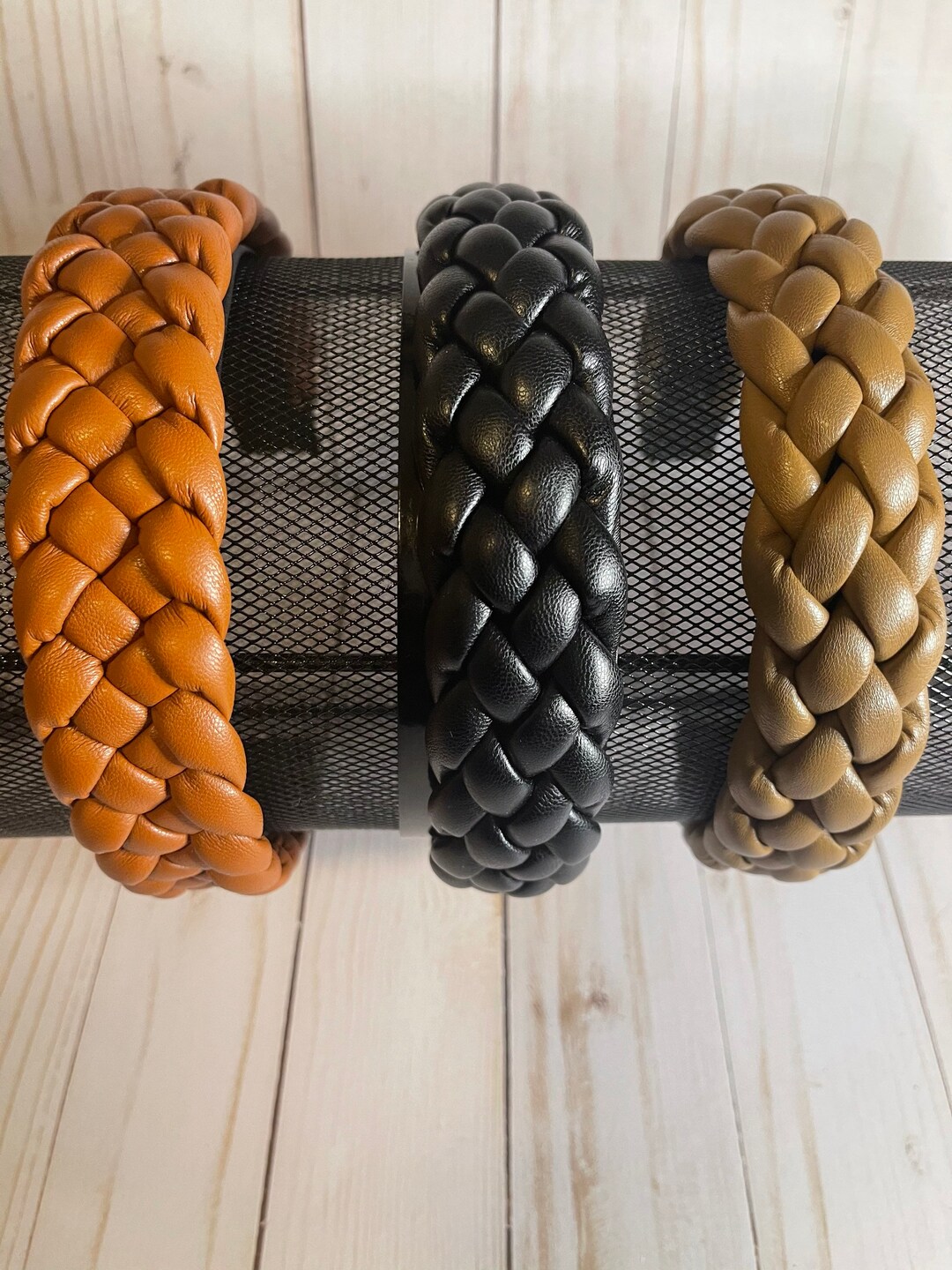 Leather Braided Headband - Etsy