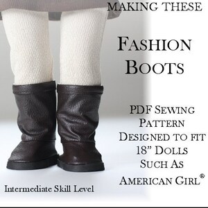 Fashion Boots 18 Inch Doll Clothes Shoe Pattern Fits Popular 18" Dolls ...